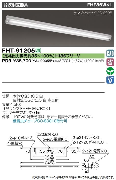 商品詳細：FHT-91205-PD9 | 商品情報検索（商品データベース） | 東芝ライテック(株)