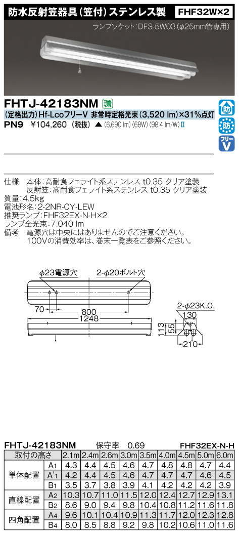 商品詳細：FHTJ-42183NM-PN9 | 商品情報検索（商品データベース） | 東芝ライテック(株)